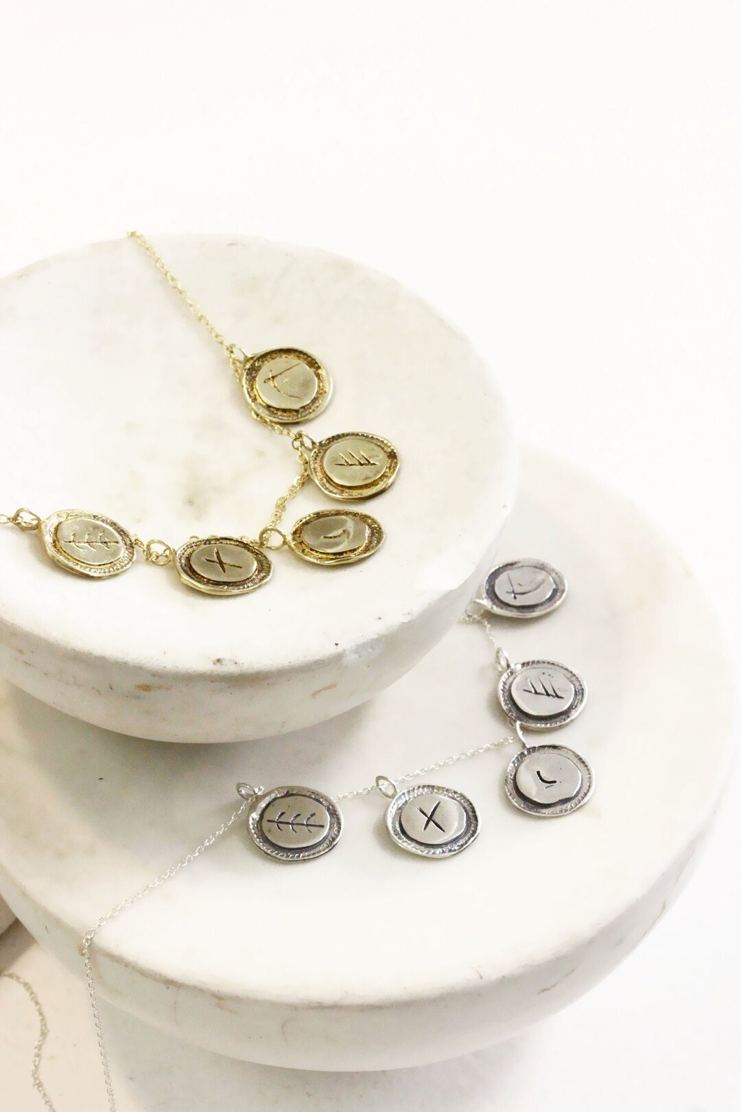 Multi Coin Necklace Gold, Multi Disc Plate Necklace Gold, Chain Plate ...