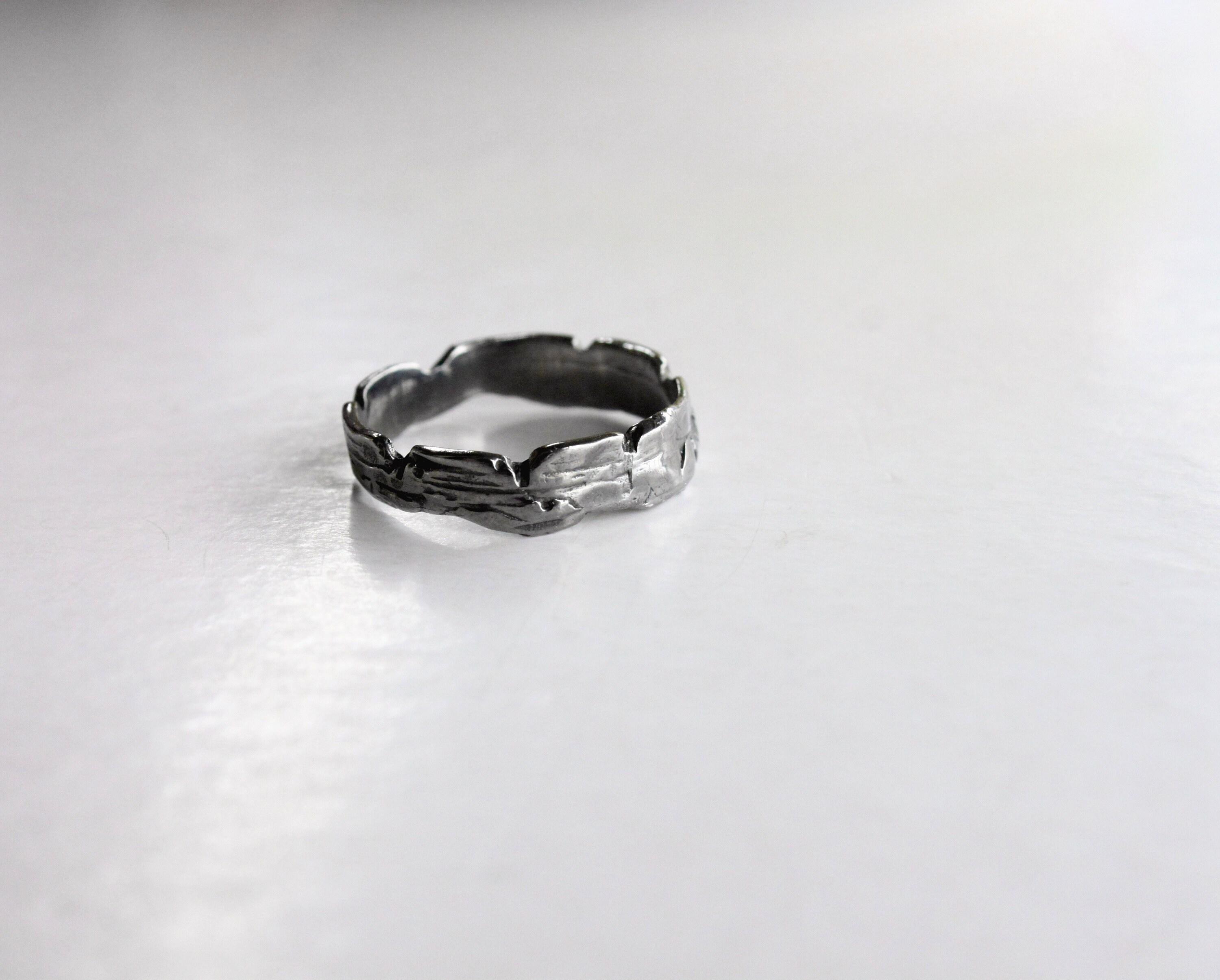 Black Ring Skinny Ring Silver Mens Ring Minimal Ring - Etsy UK
