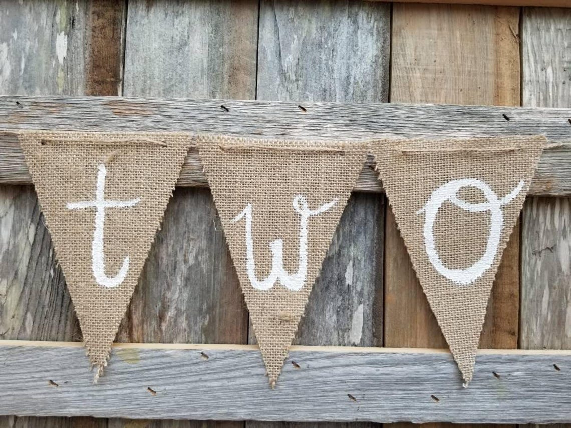 Birthday Burlap Flag Banner - Etsy