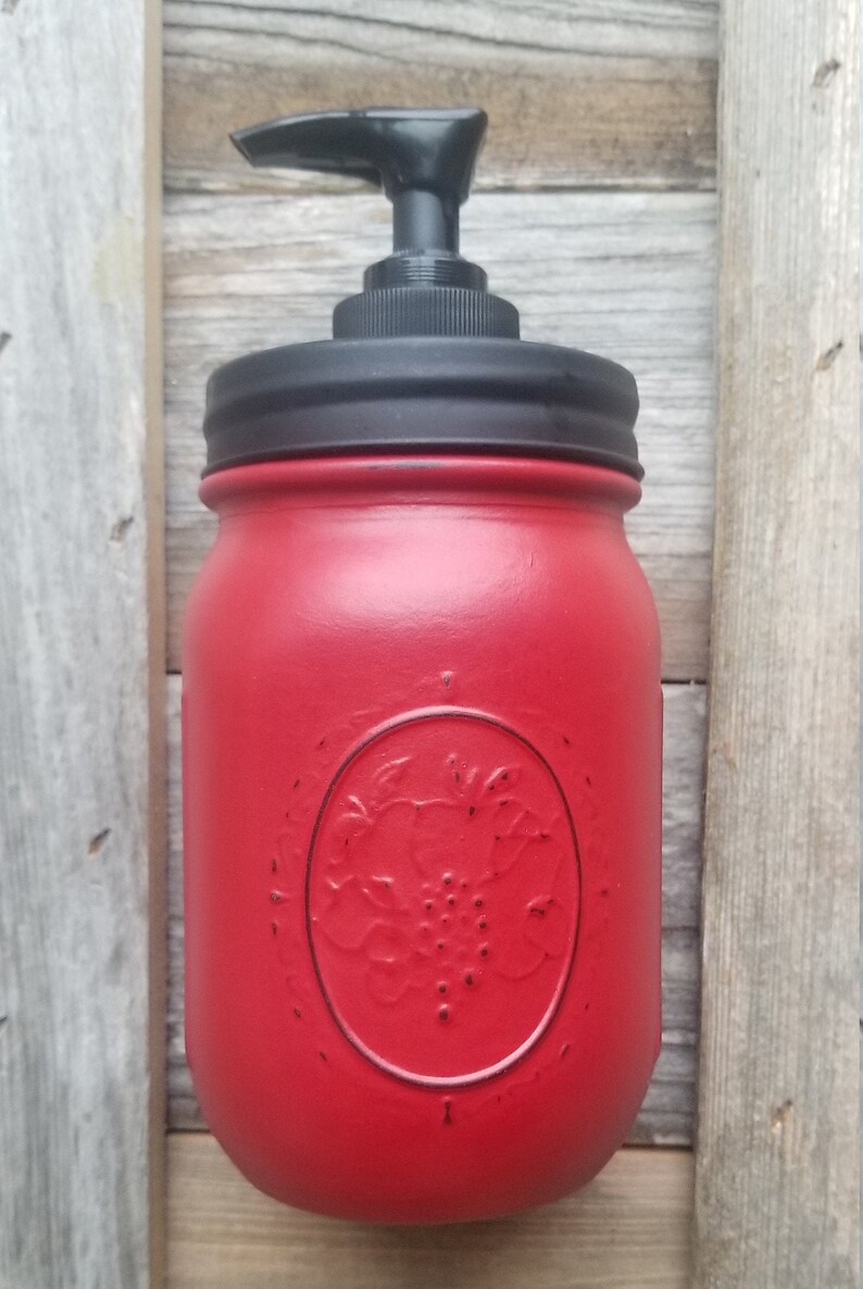 Country Living Vintage Red Soap Dispenser - Etsy