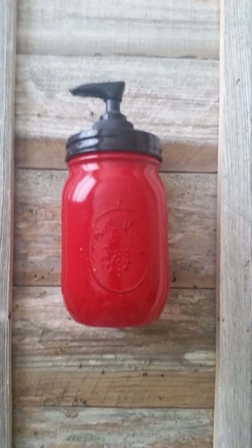 Country Living Vintage Red Soap Dispenser - Etsy