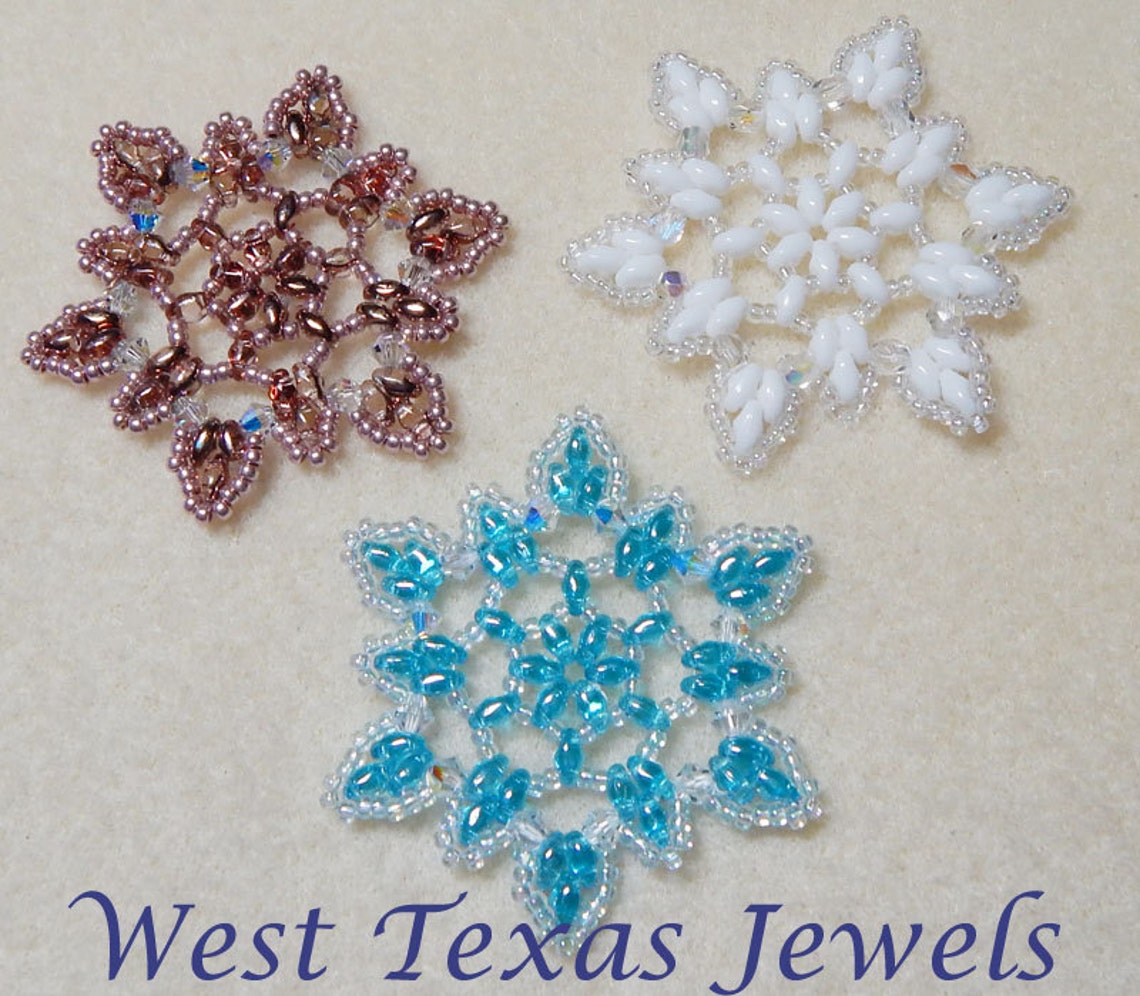 Snowflake 3 Beaded Ornament Pattern - Etsy