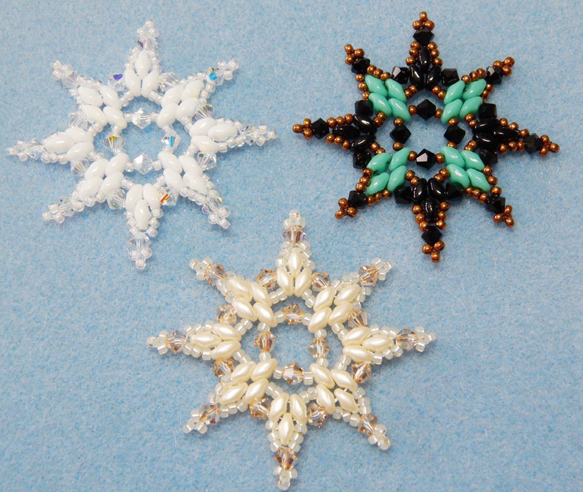 Snowflake 5 Beaded Ornament Pattern - Etsy