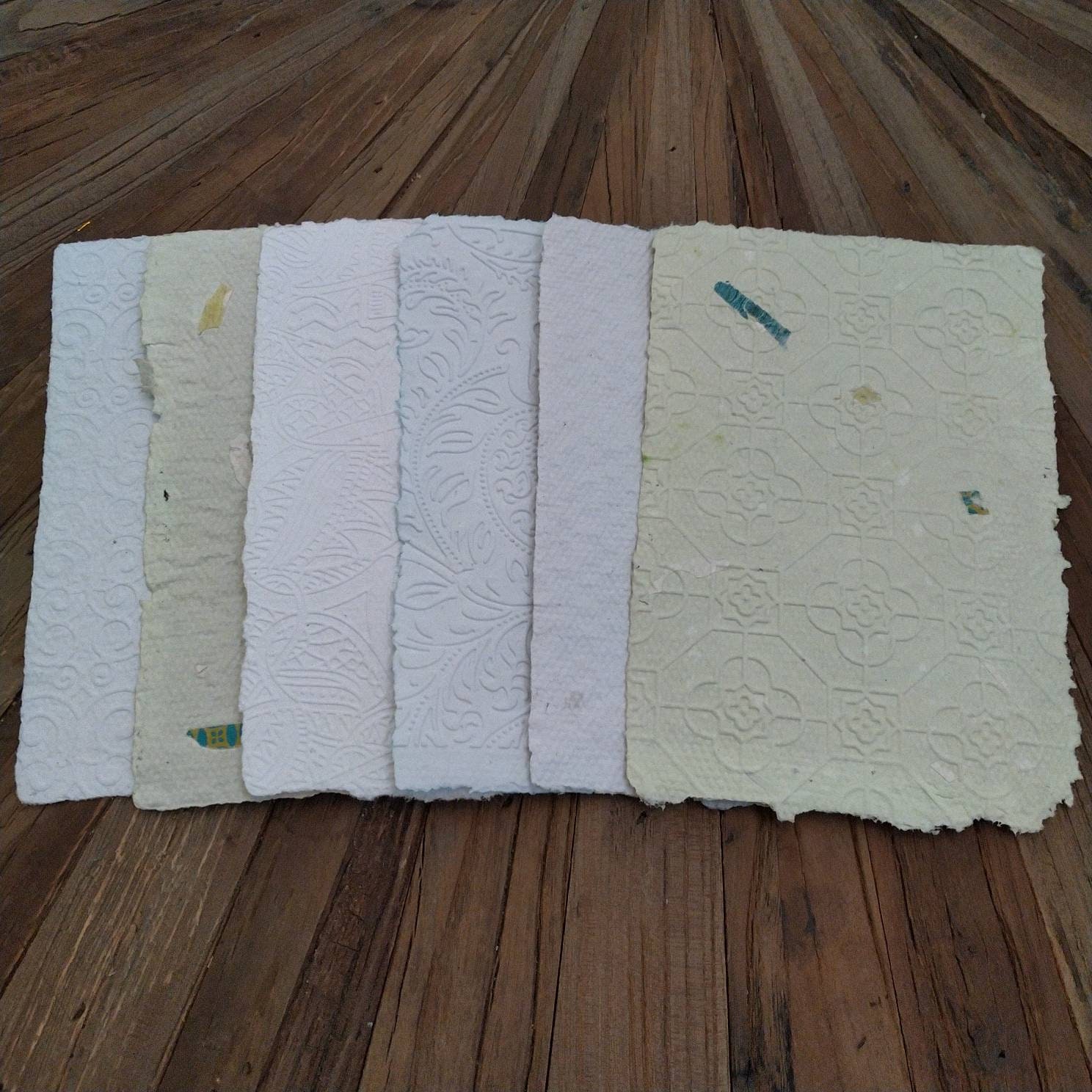 Handmade Paper Embossed Handmade Paper for Junk Journaling or Crafting ...