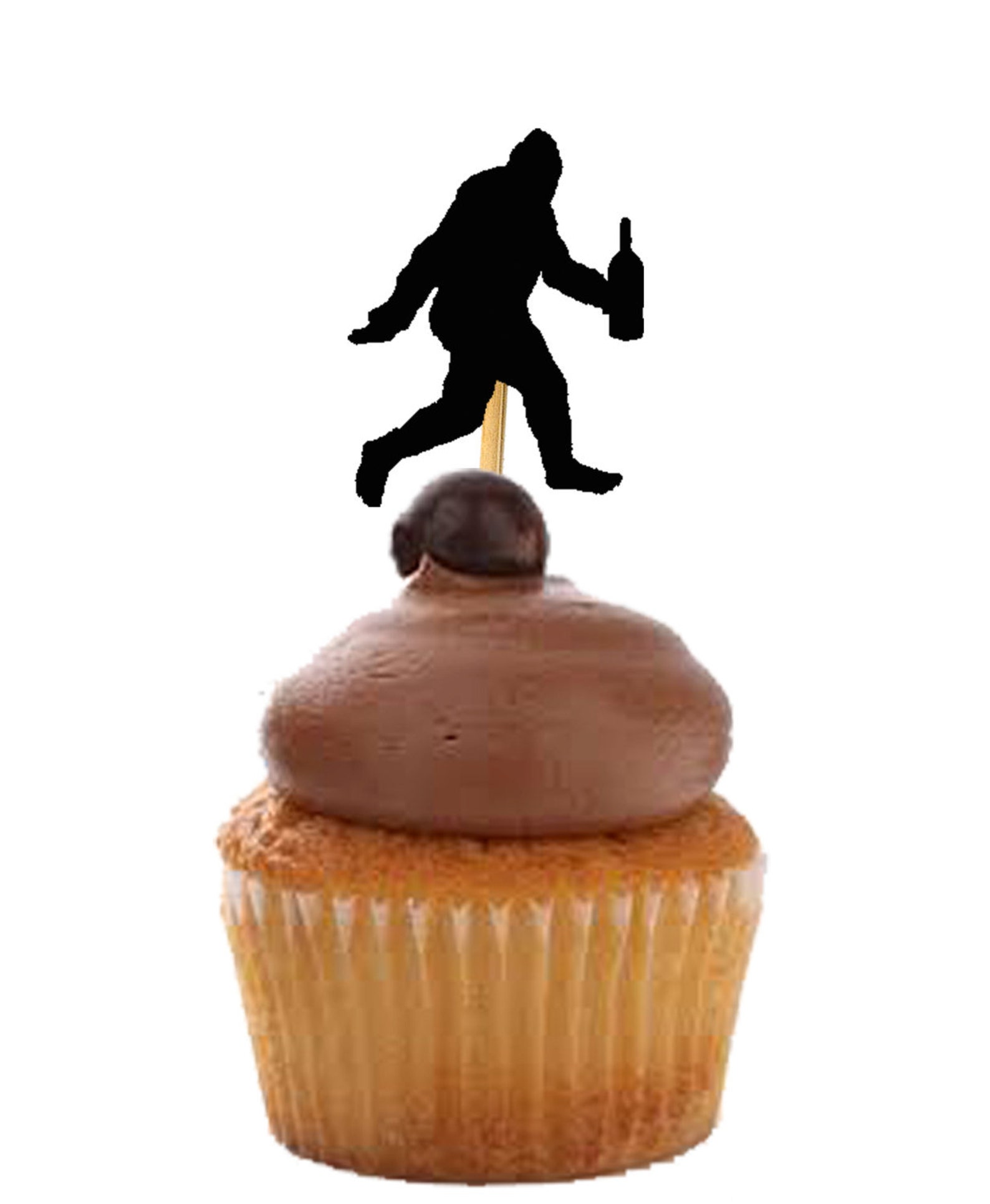 Bigfoot Party Cupcake Toppers, Sasquatch Decor, Adult Birthday, 12 Pack ...