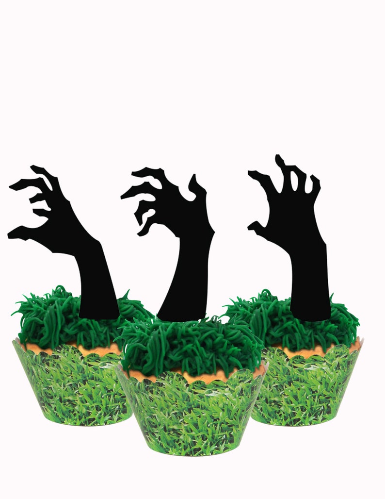 Zombie Party Zombie Cupcake Toppers Set of 12 Kit Party - Etsy