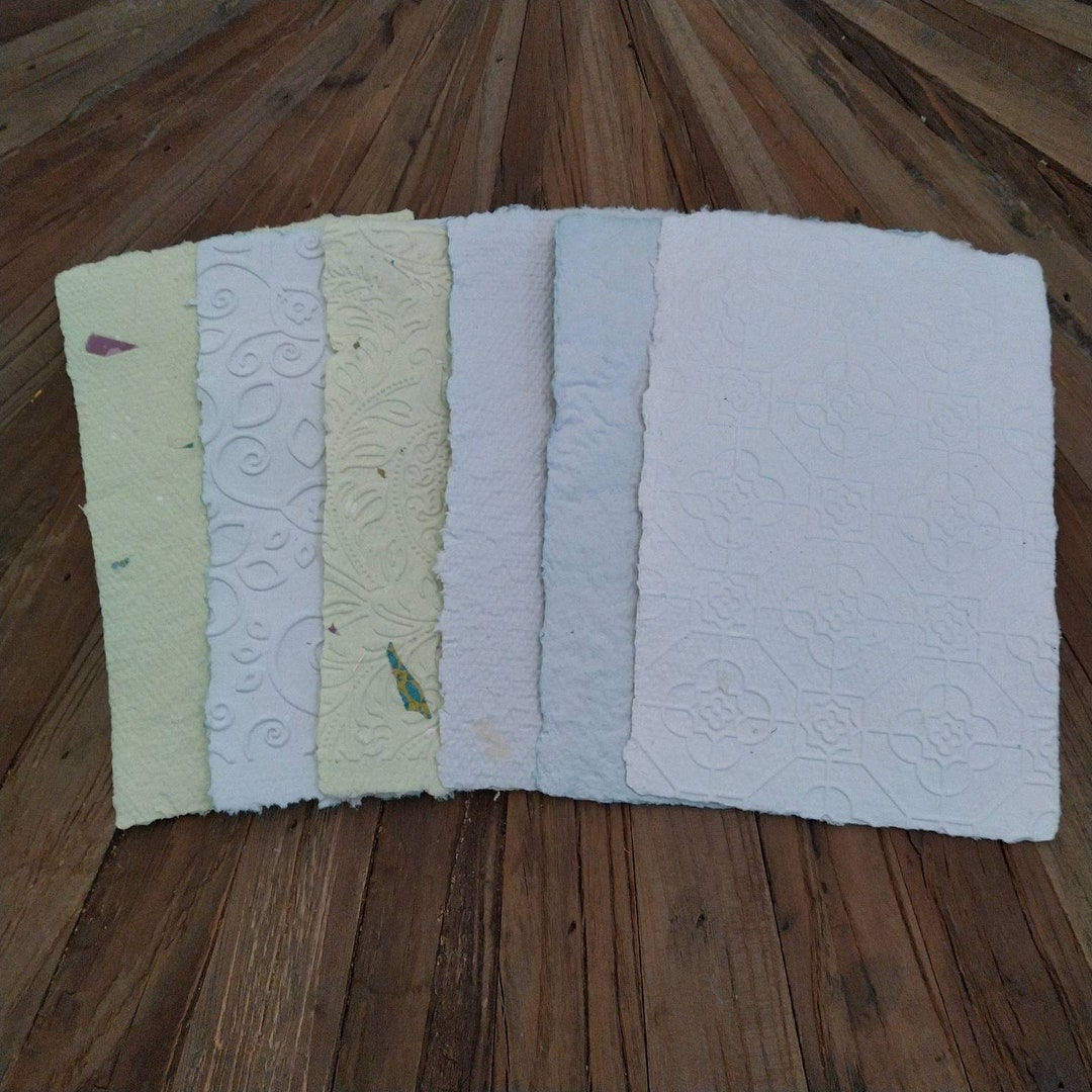 Handmade Paper Embossed Handmade Paper for Junk Journaling or Crafting ...