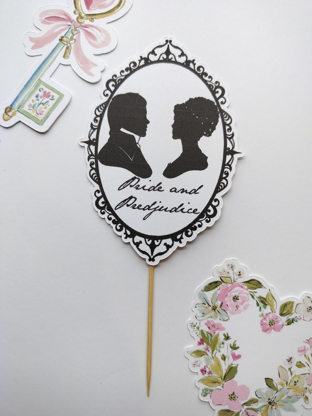 Pride and Prejudice Cupcake Toppers, Jane Austen Party Decor, Set of 12 ...