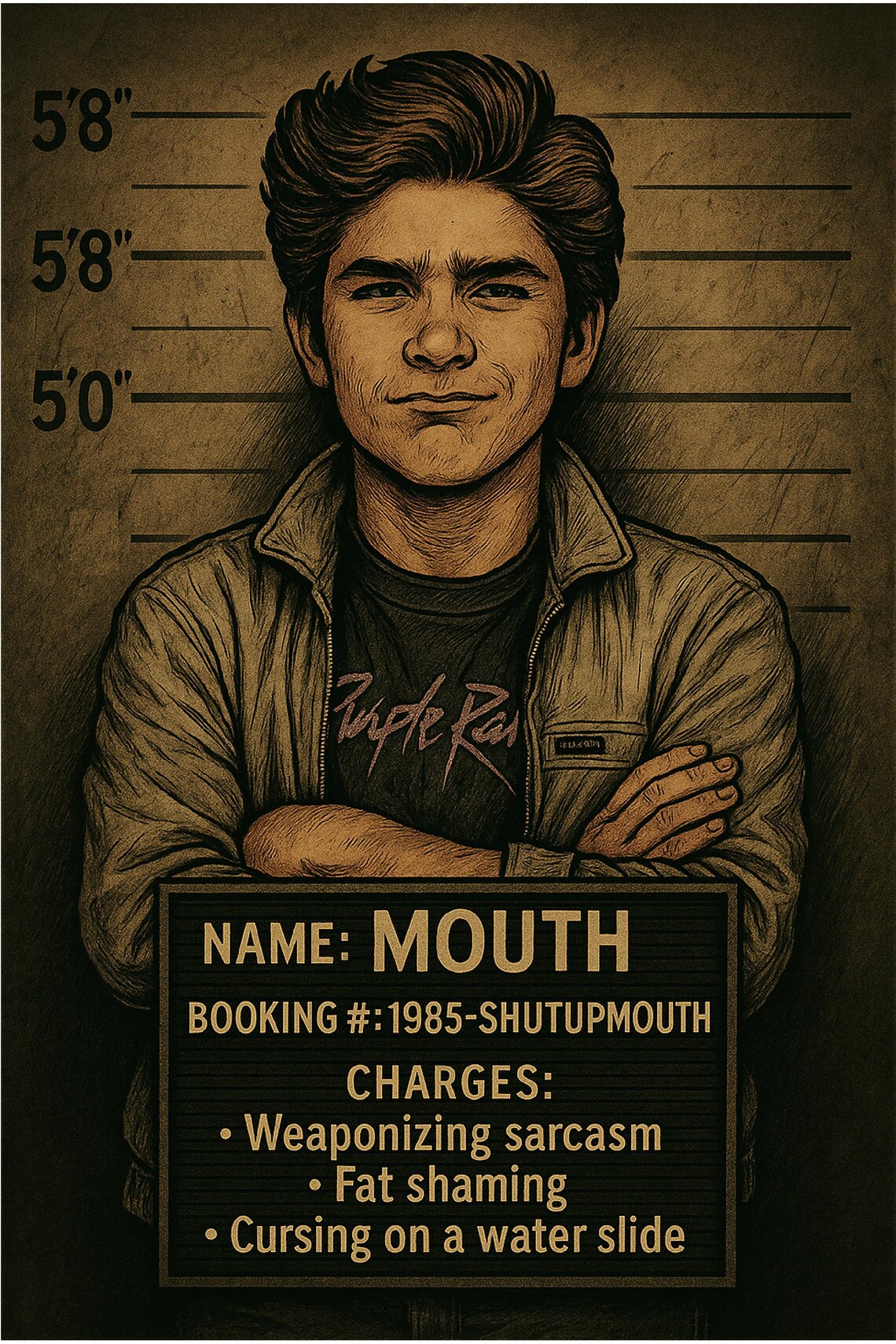 Goonies Mugshot Wall Art, 80s Movie Art Prints, Retro Wall Decor, Mikey ...