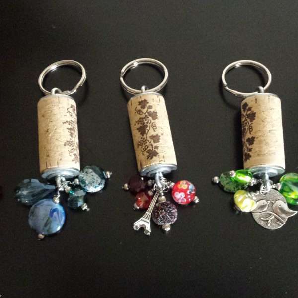 Wine Cork Keychain - Etsy