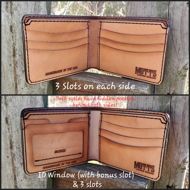 Handcrafted legend Billfold in Natural Vegetable - Etsy