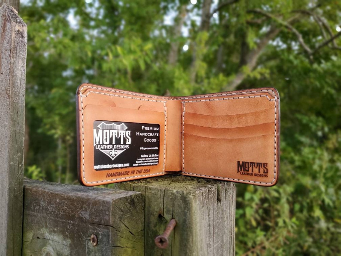 Handcrafted legend Billfold in Natural Vegetable | Etsy