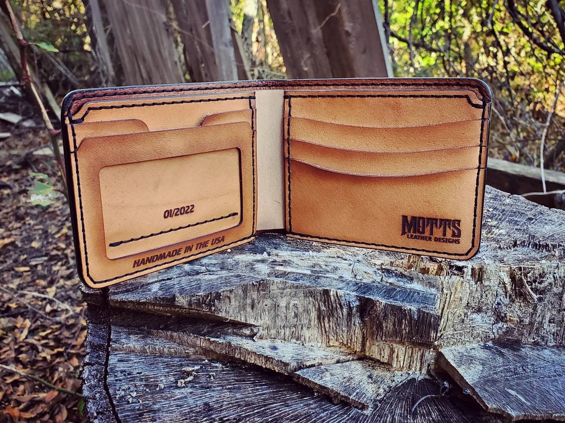 Handcrafted legend Billfold in Natural Vegetable - Etsy