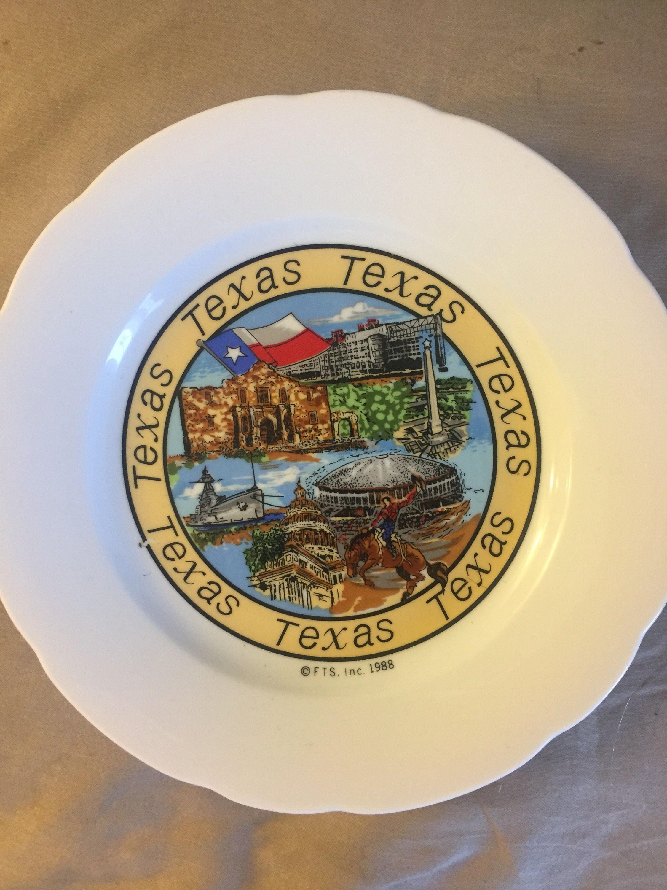 Ceramic Art Decorative Plate Texas State Flag Heritage Memorabilia ...