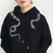 Snake Handpainted Unique Hoodie, Designer Hoodie,designer Clothing ...