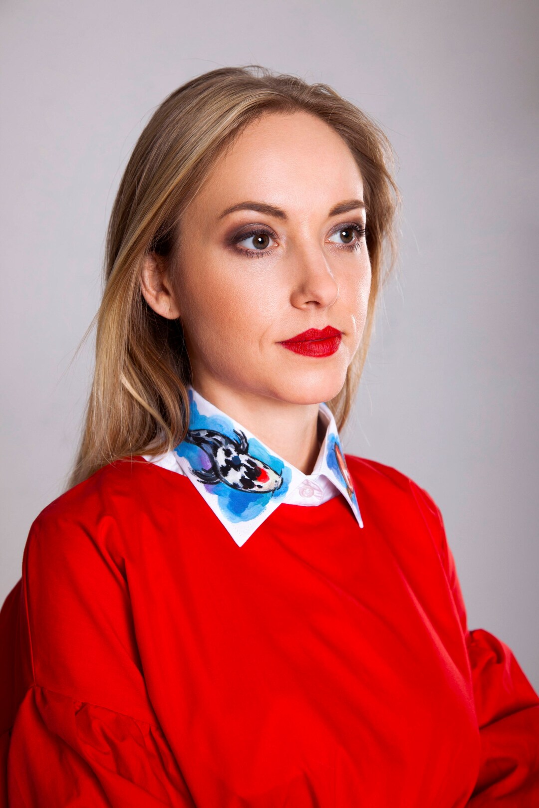 Handpainted Koi Fish Detachable Collar: Unique Poplin Cotton Accessory ...