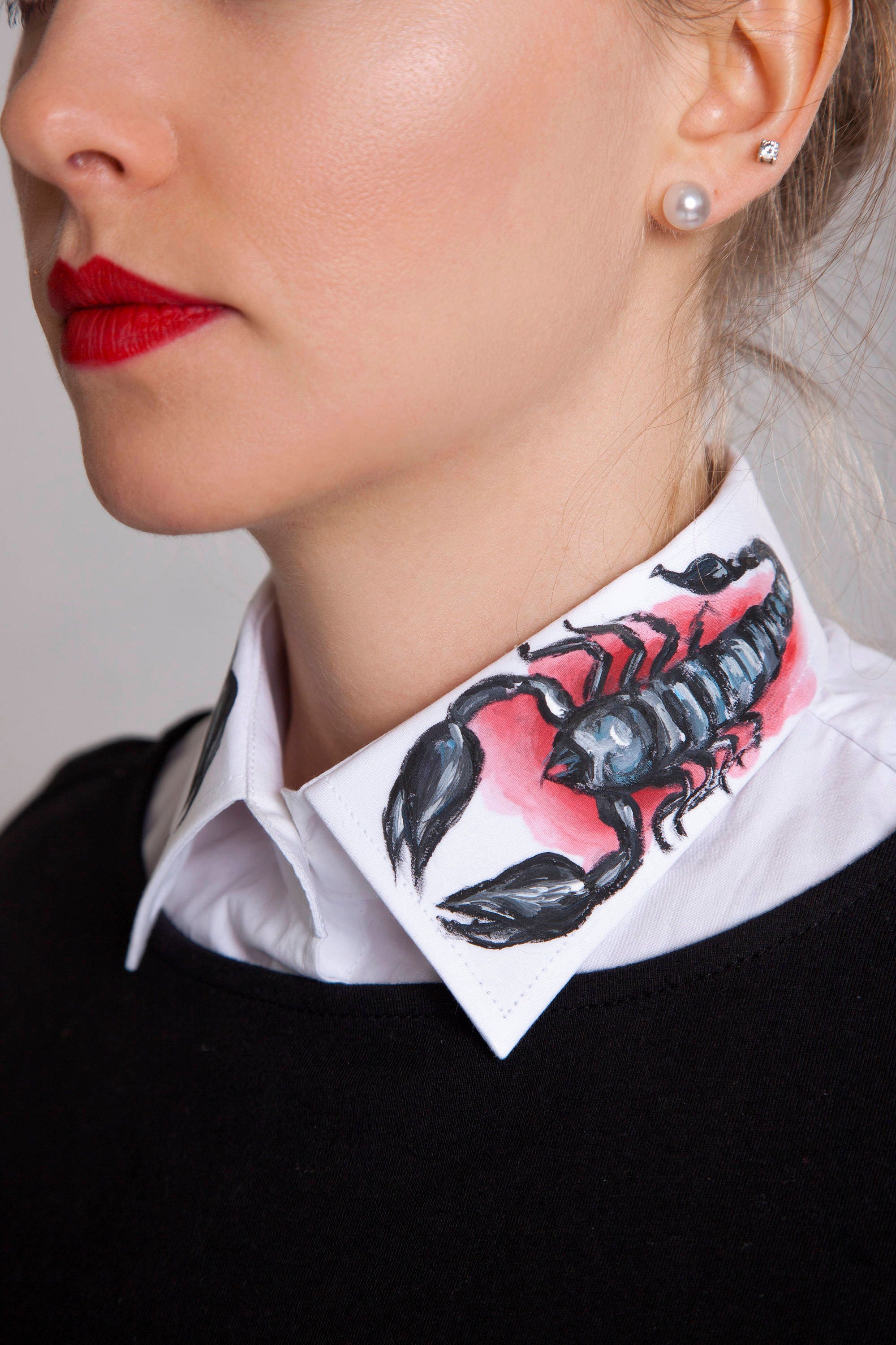 Scorpion Collar Handpainted Unique Collar Fake Collar Scorpion - Etsy