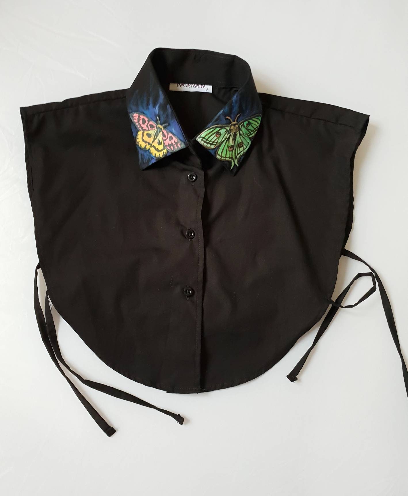 Handpainted Luna Moth Detachable Collar: Unique Poplin Cotton Collar - Etsy