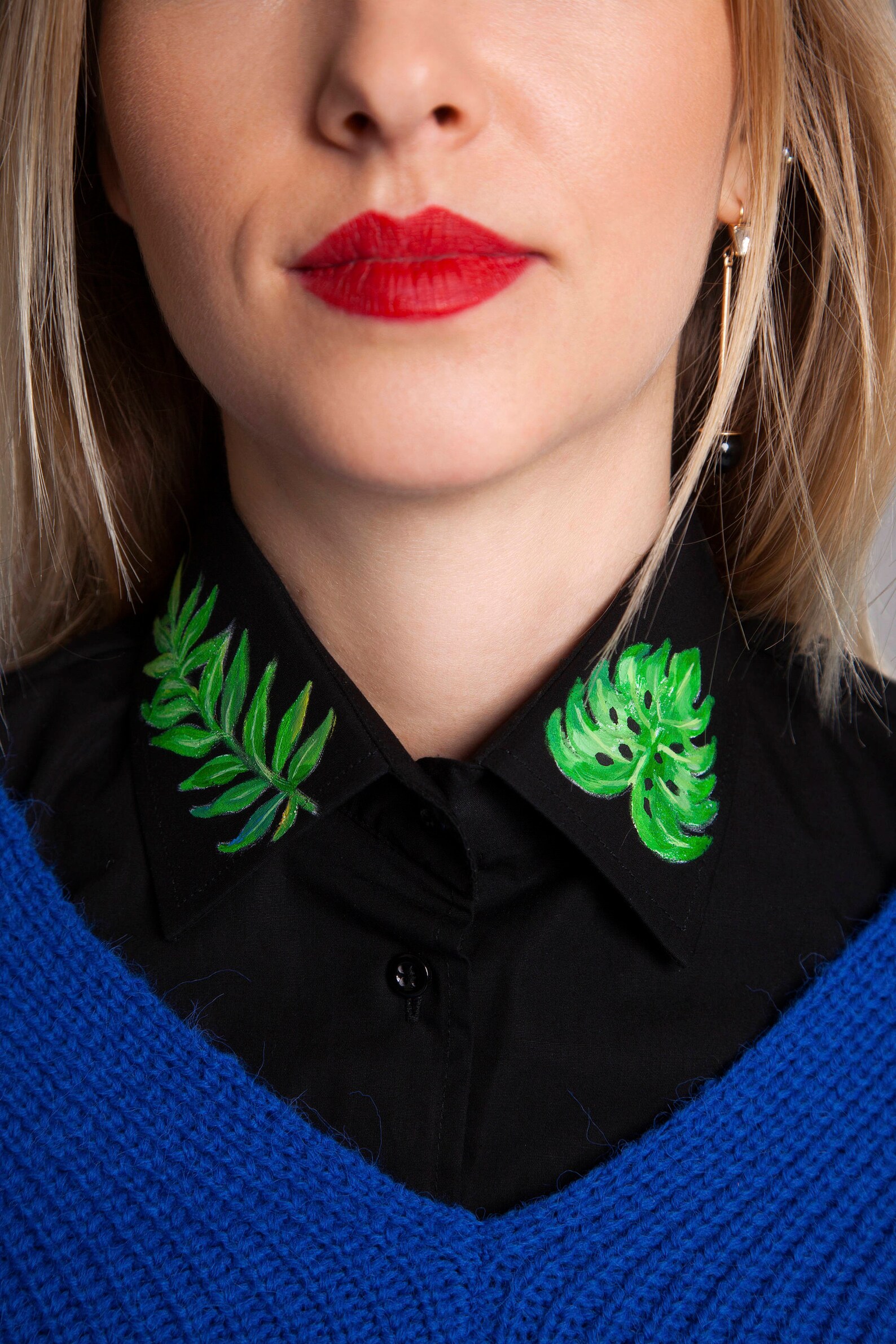 Detachable collar handpainted unique collar fake collar | Etsy