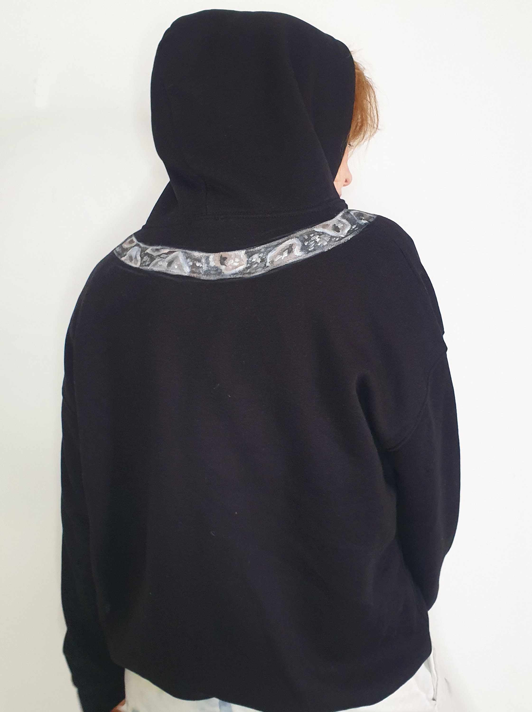 Snake Handpainted Unique Hoodie, Designer Hoodie,designer Clothing ...