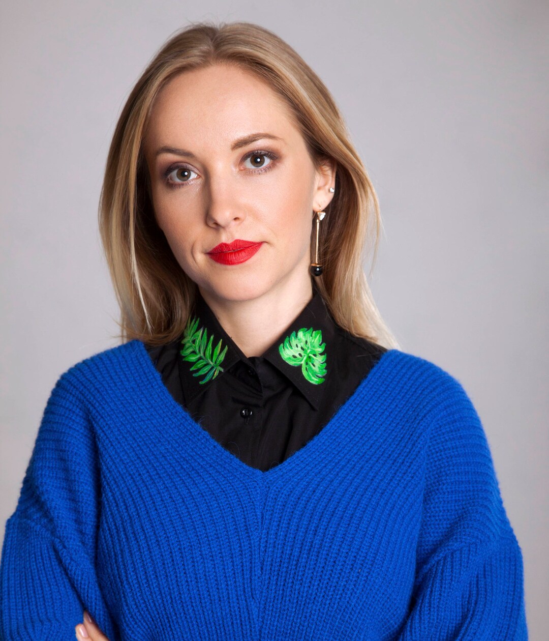 Detachable Collar Handpainted Unique Collar Fake Collar Tropical Leaves ...