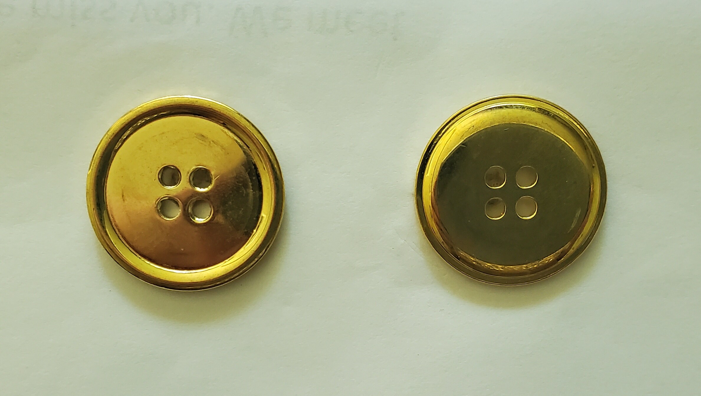 Round Gold Metal Raised Rim 4 Hole Sew Thru 36L - 7/8" - 22mm Crafts ...