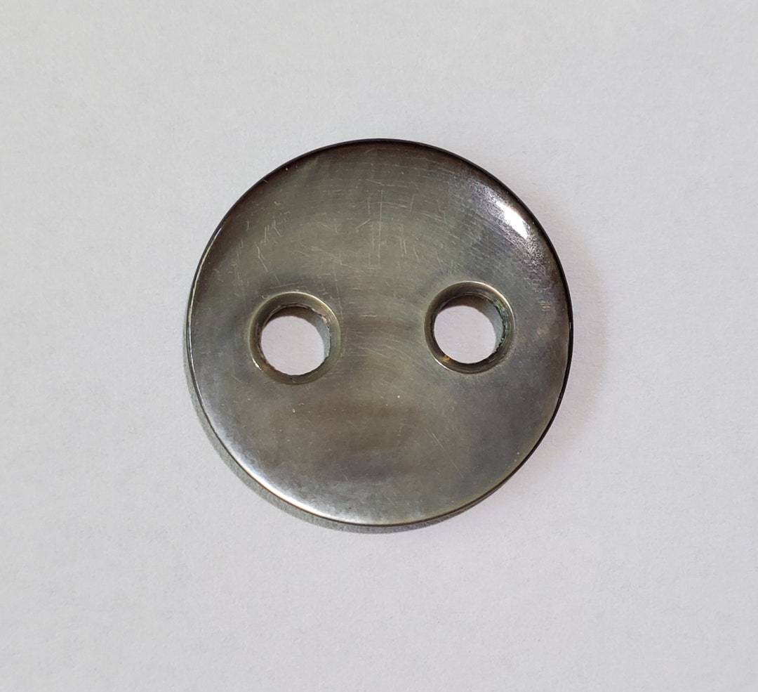 PENNY #OP 305 Smoke Grey Mother of Pearl 2 Hole Antique BUTTONS 45L - 1 ...