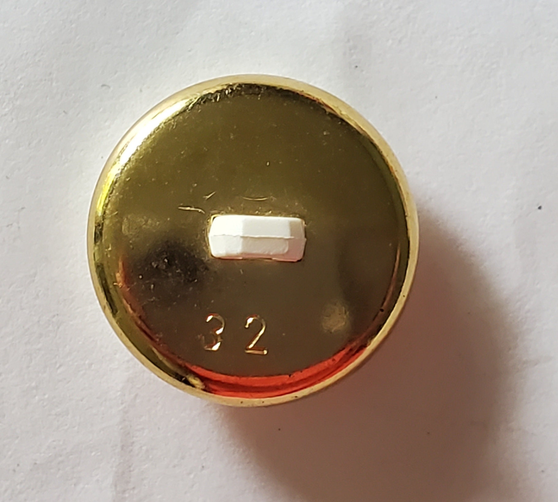 12 Round Gold Plastic White Dome Gold Notched Outer Rim- Shank Back ...