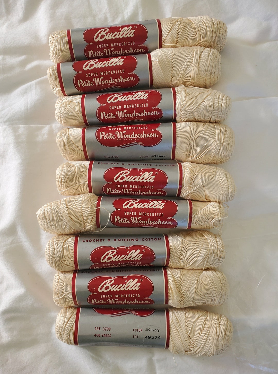 Bucilla Vintage Super Mercerized Cotton Petite Wondersheen #9 Ivory ...