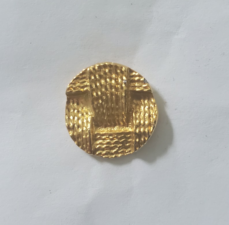 Round Gold Color Metal Woven Shank Back VINTAGE BUTTONS - 30L - 3/4 ...