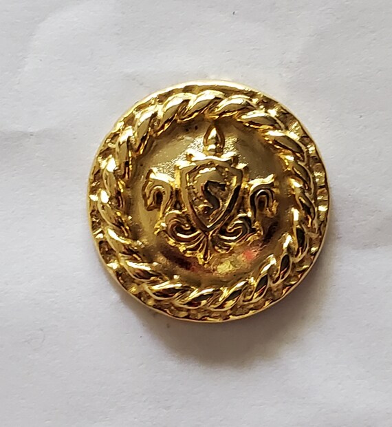 Round Gold Color Metal Plate Crest Center Rope Edge Shank - Etsy