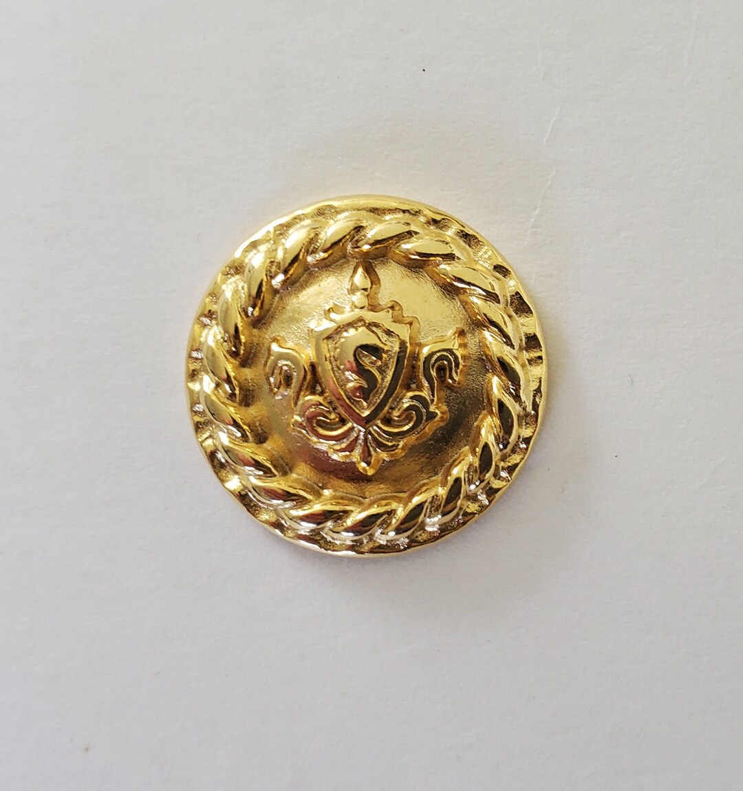 Gold Metal Plate Crest Rope Rim Shank Back Button 32l-13/16"-20mm (B386 ...