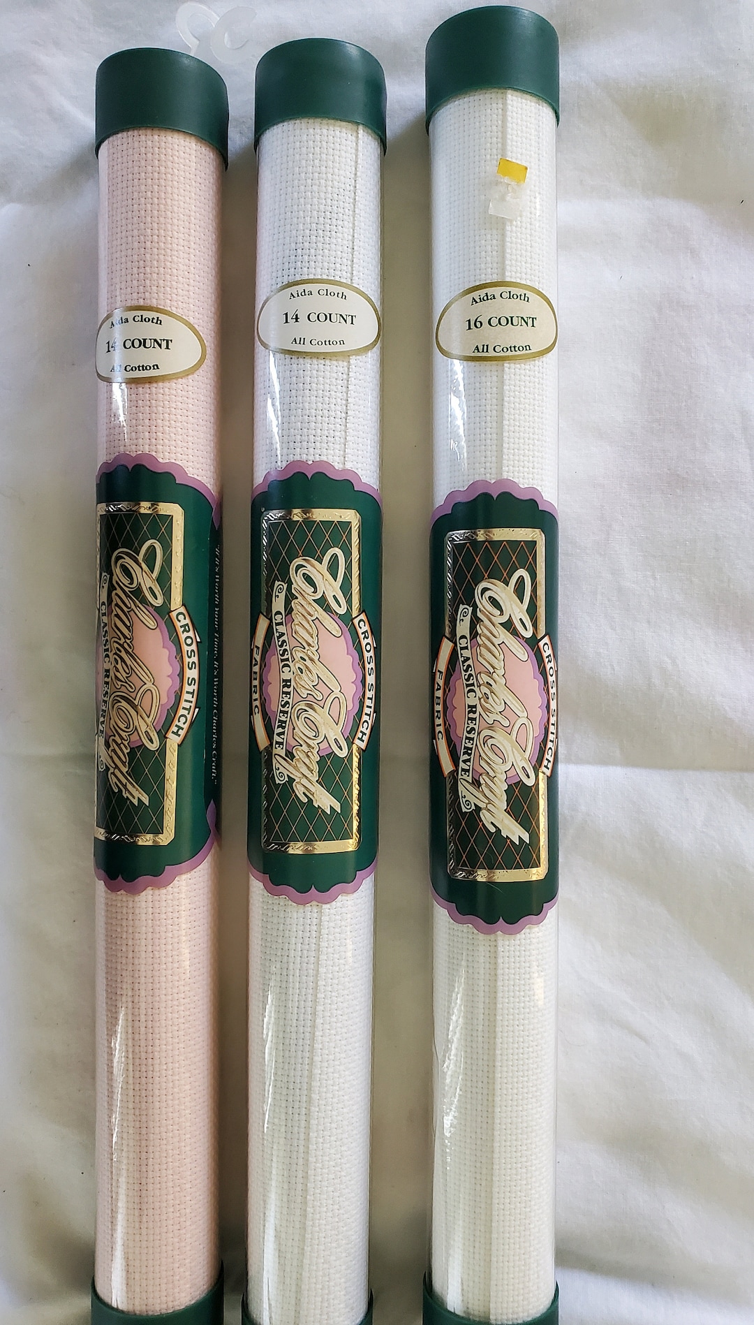 Charles Crafts Aida Cloth 14 or 16 Count All Cotton 15 X 18 Counted ...