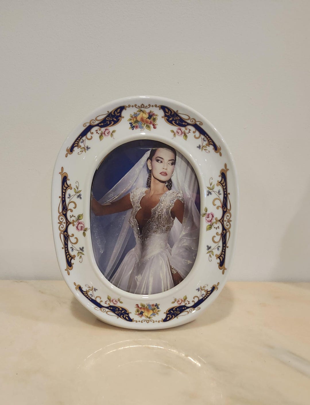 Vintage Porcelain Picture Frame - Etsy