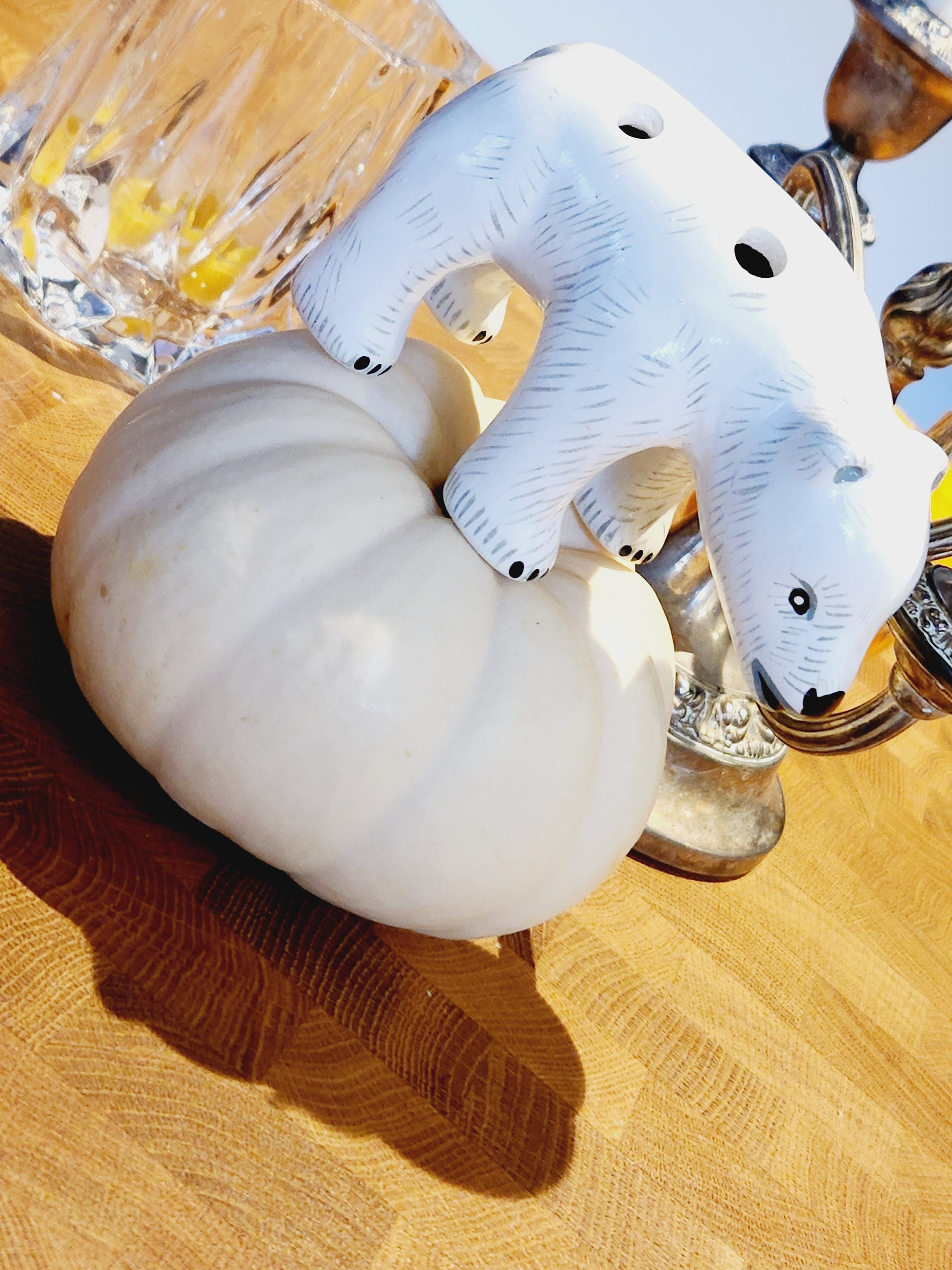 Ceramic Polar Bear Ocarina Funopolis 1995 Hand Painted Clay Whistle ...