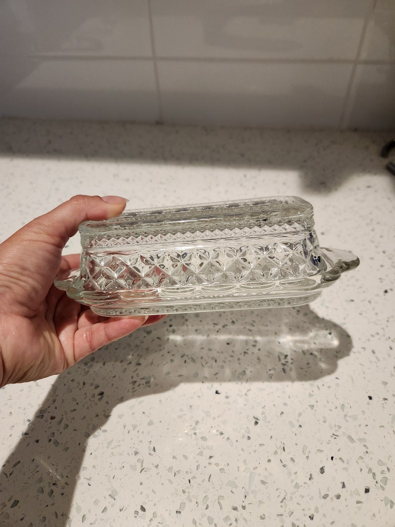 Vintage Butter Butter Dish Pressed Glass Butter Dish - Etsy