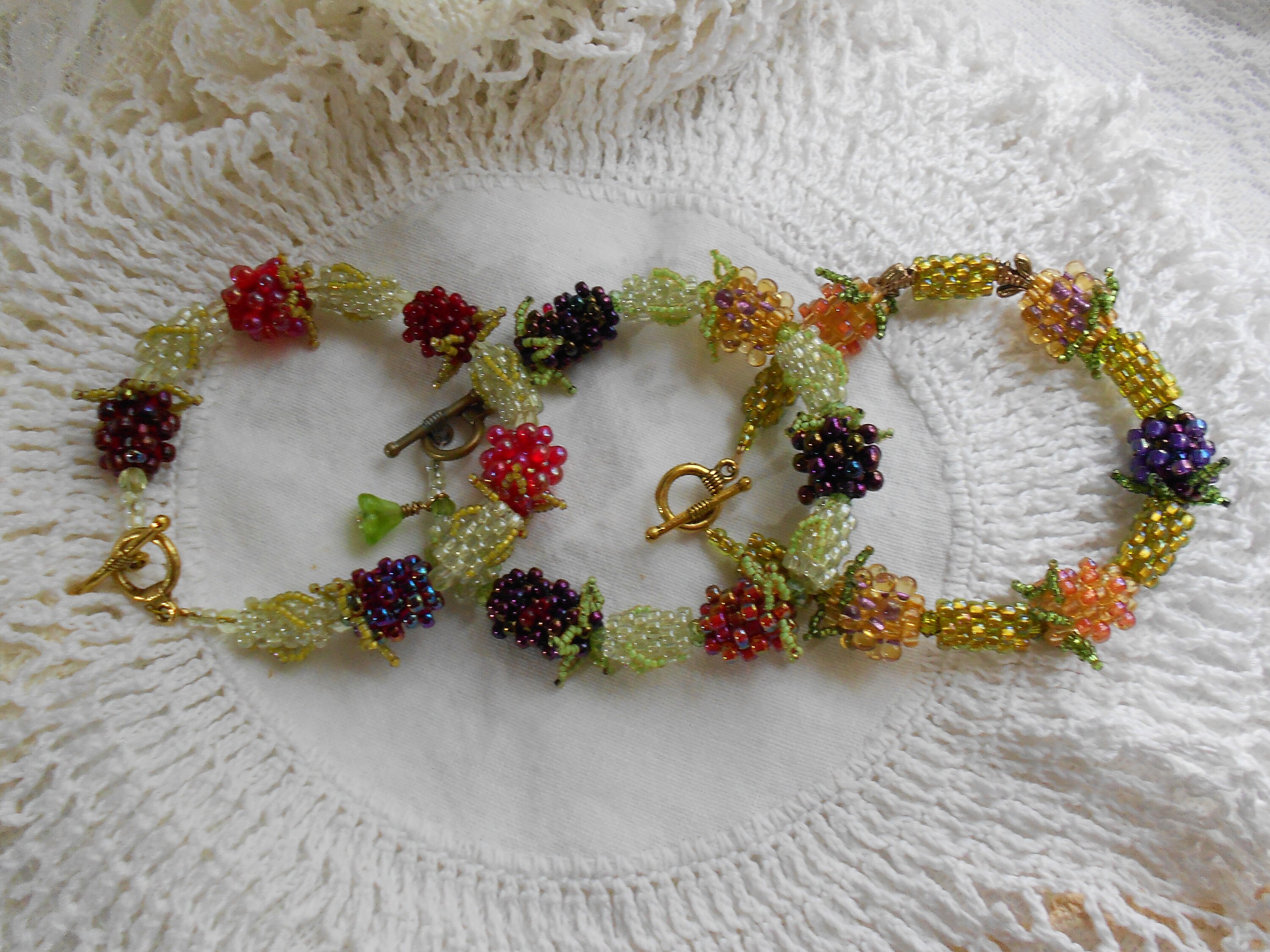 Raspberry Bracelet, Blackberry Patch Bracelet, Seed Bead Jewelry ...