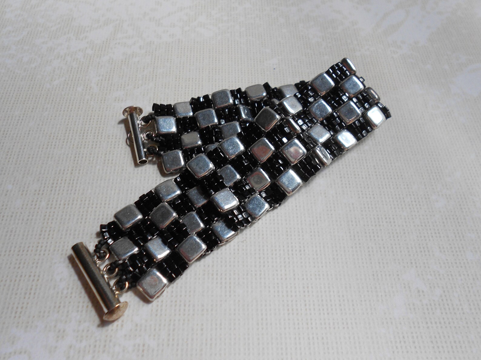 Silver and Black Checks Classic Checker Board Bracelet Tile - Etsy