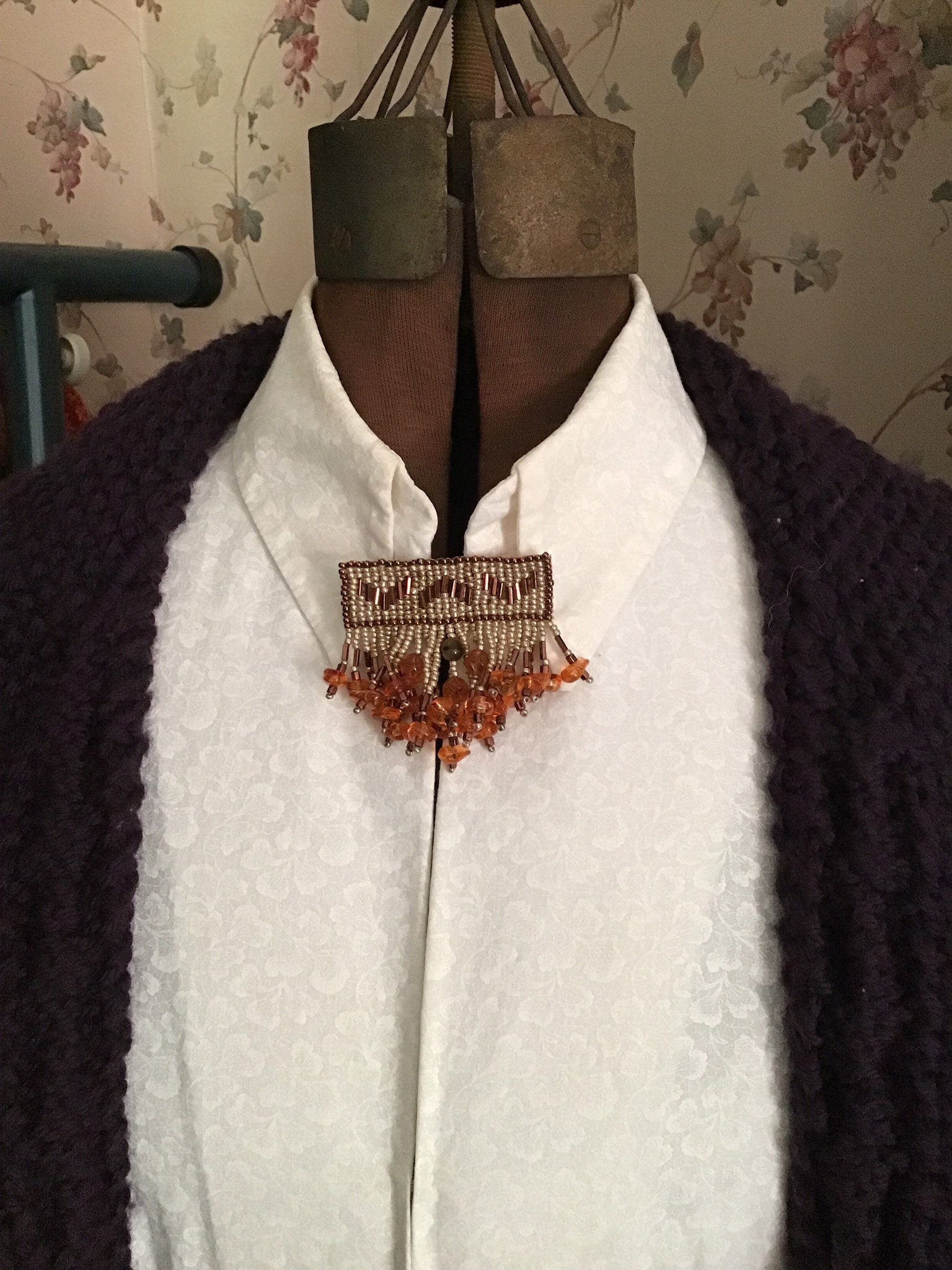 Bugle Bead Lapel Pin, Bugle Bead Jewelry, Classic Fringe Brooch ...