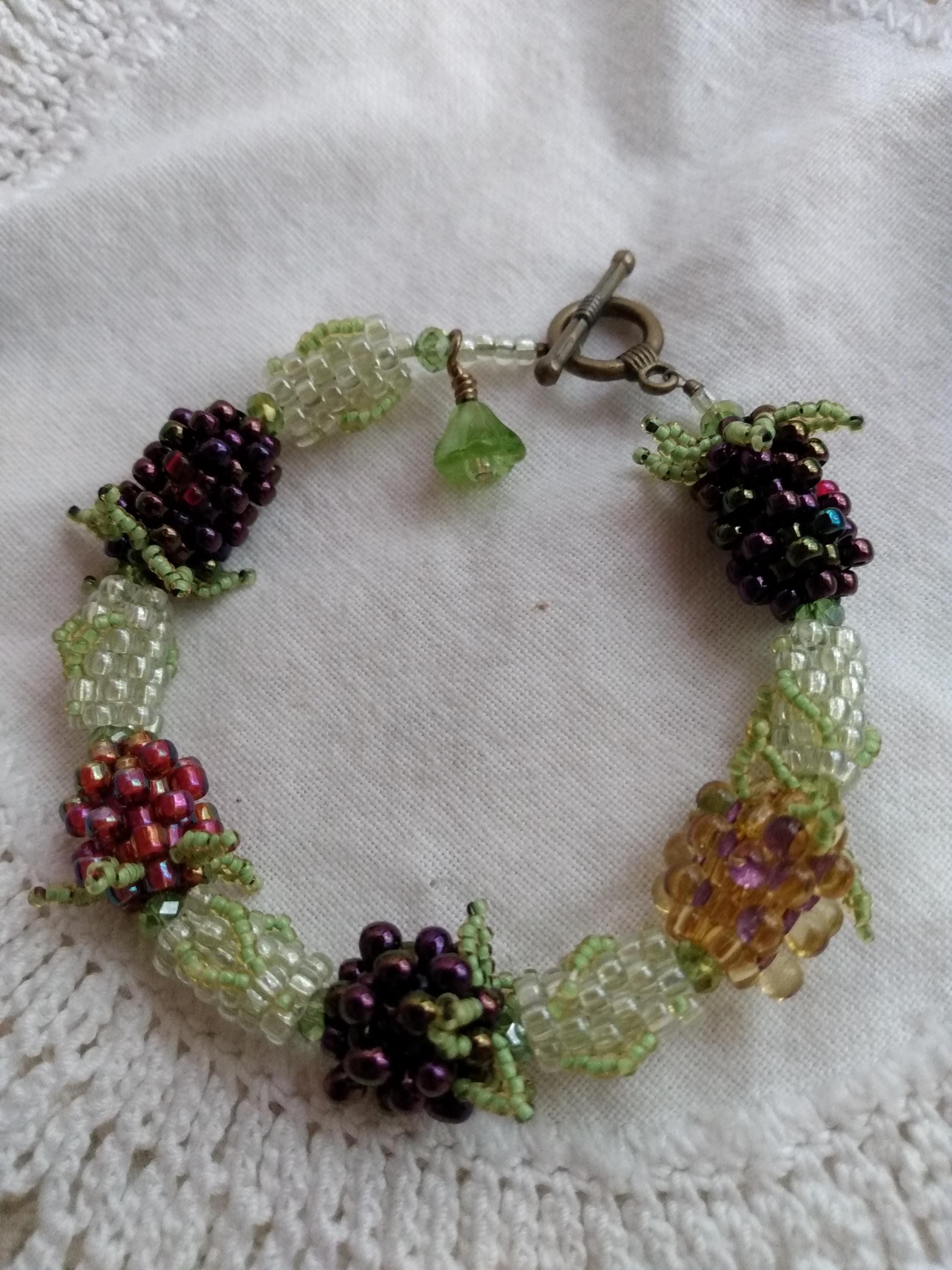 Raspberry Bracelet, Blackberry Patch Bracelet, Seed Bead Jewelry ...