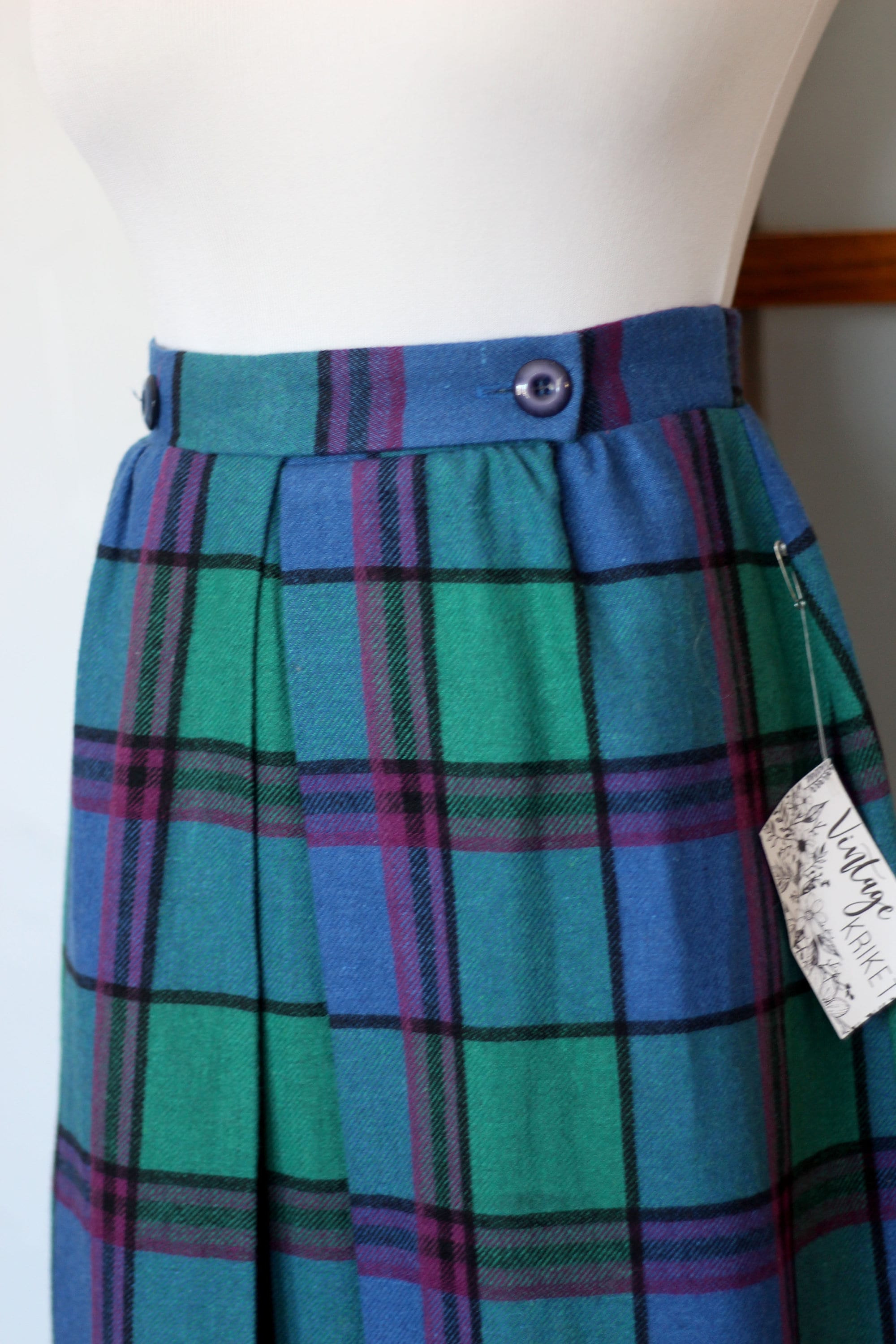 Blue Plaid Skirt - Etsy