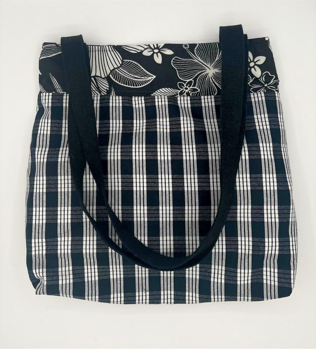 Hawaiian Black Palaka (hawaiian Plaid Fabric) Tote Bags - Etsy