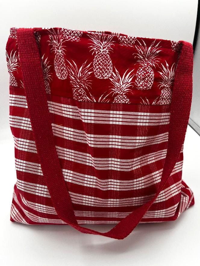 Hawaiian Red Palaka ( Hawaiian Plaid Fabric) Tote Bag - Etsy