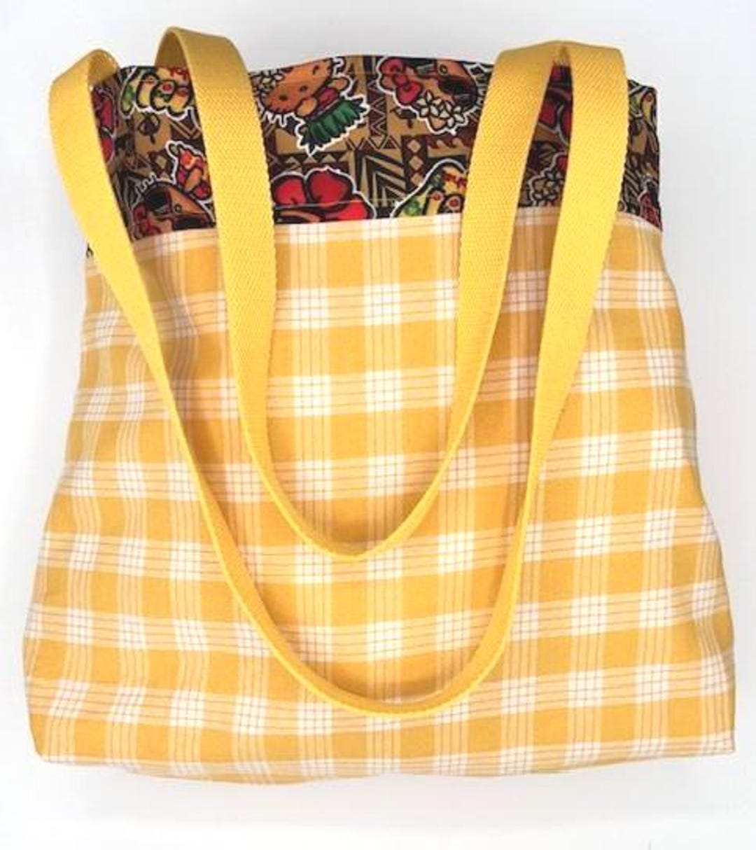 Hawaiian Yellow Palaka { Hawaiiam Plaid Fabric } Tote Bags - Etsy