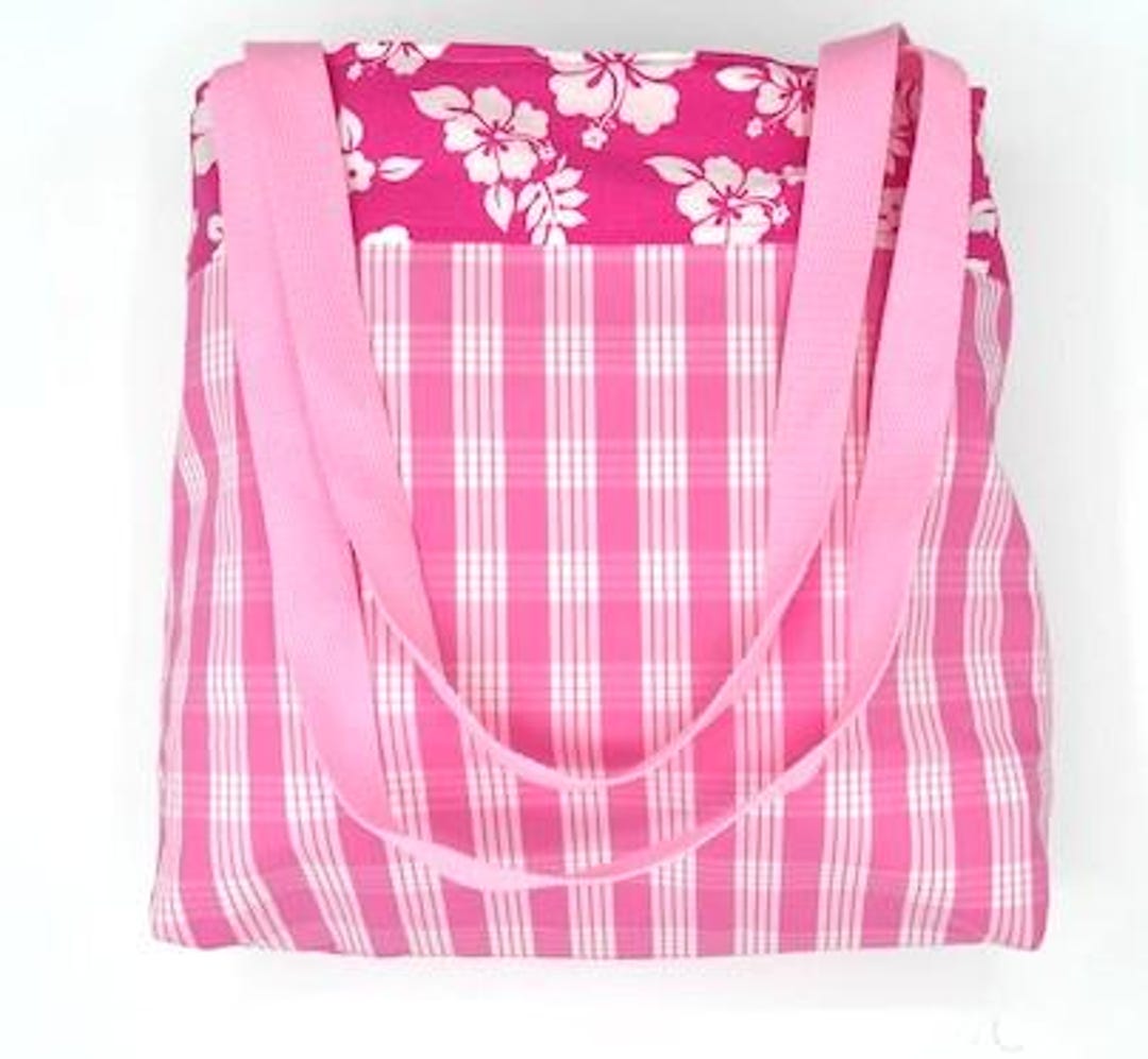 Hawaiian Pink Palaka { Hawaiian Plaid Fabric } Tote Bag - Etsy