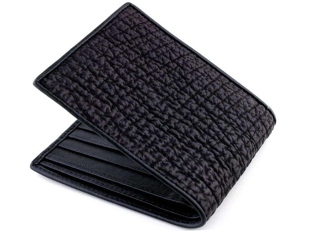 Black Shark Skin Wallet → Genuine Sharkskin → Charcoal Shark Leather ...