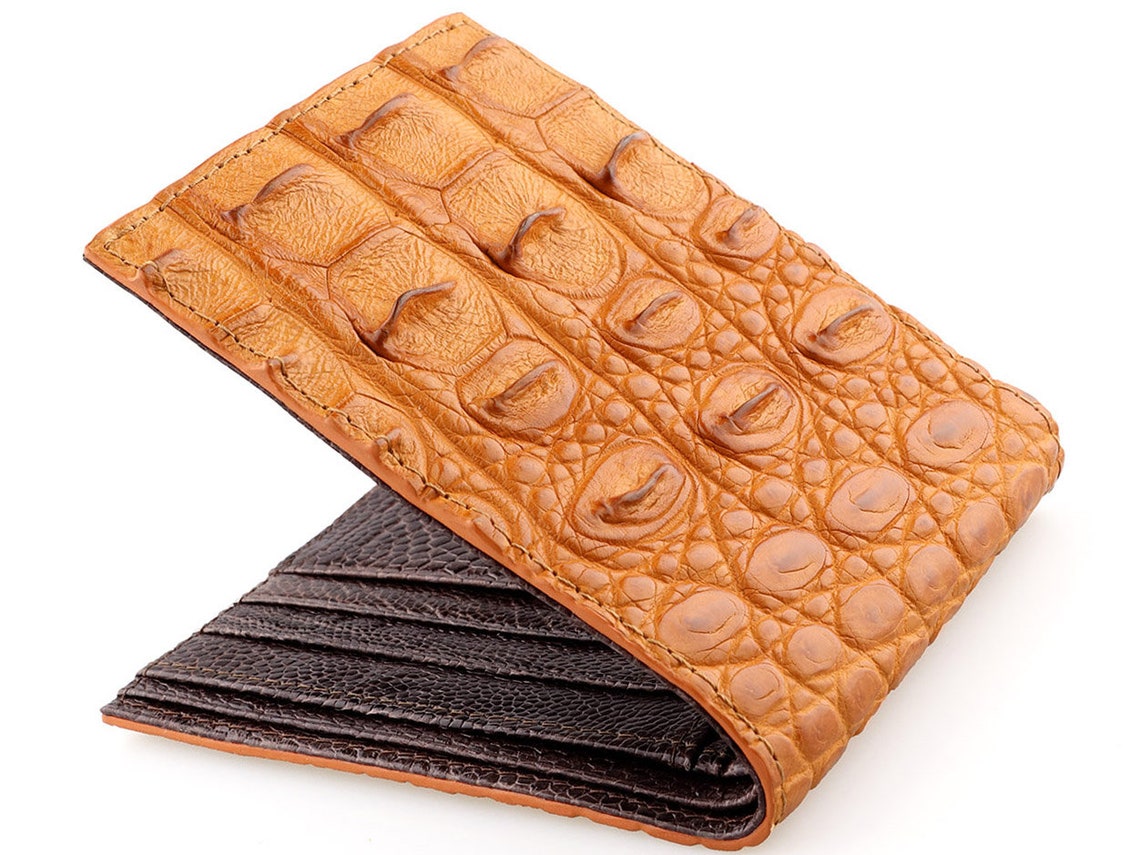 Alligator Skin Wallet Genuine Alligator Leather Tan | Etsy