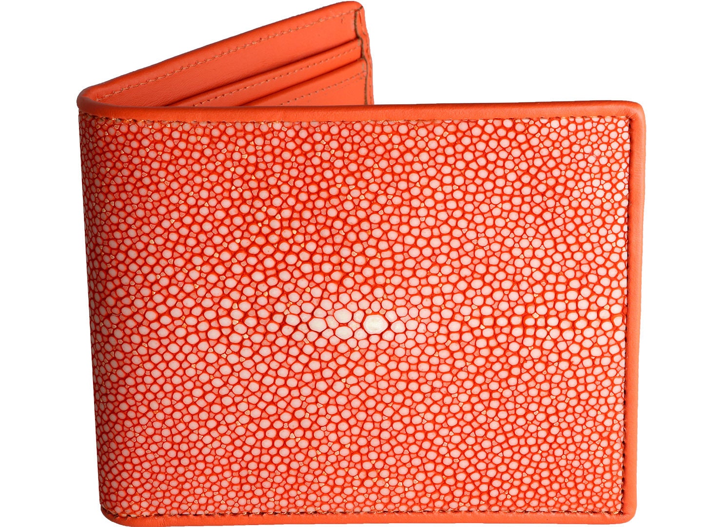 Orange Stingray Wallet → Genuine Stingray Skin & Tangerine Calfskin ...