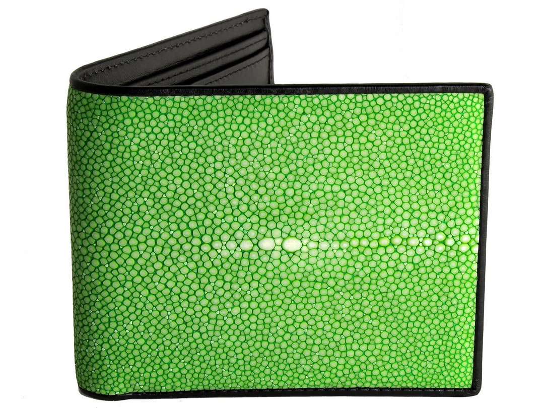 Green Stingray Wallet → Genuine Stingray Skin Wallet→ Lime Sting Ray ...