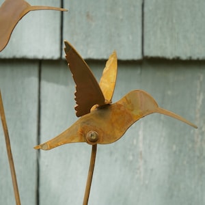 Metal Hummingbird Set - Garden Art - Etsy